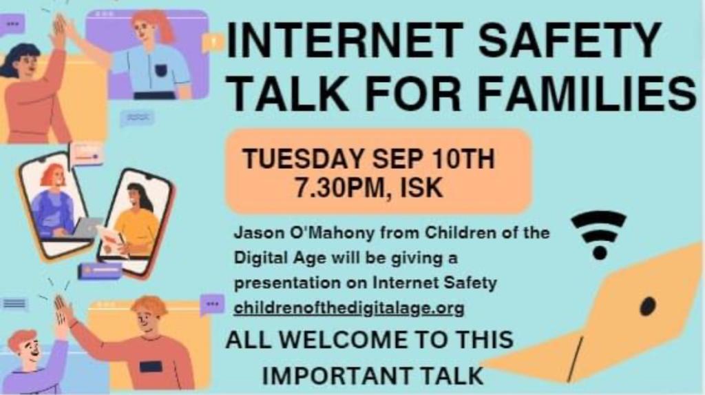 Tuesday Parents Internet Safety Talk - Intermediate School, Killorglin